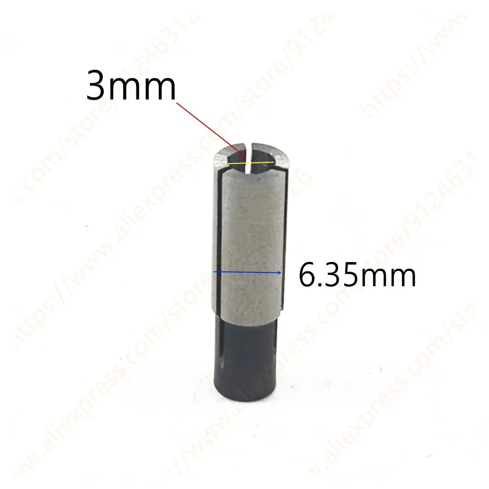 Переходник цанговый 1/4"-1/8", 3-6 мм для Makita Темно-серый