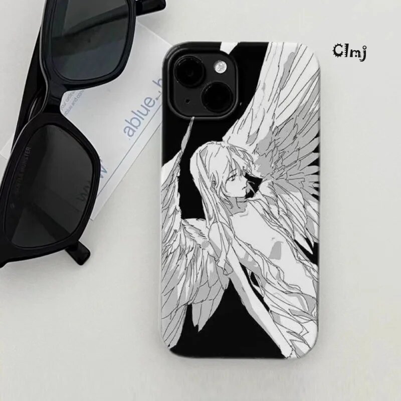 Чехол для телефона Clmj Beautiful Angel для iPhone 13 12 Mini 11 14 Pro Max 15 Plus Se For iPhone 12