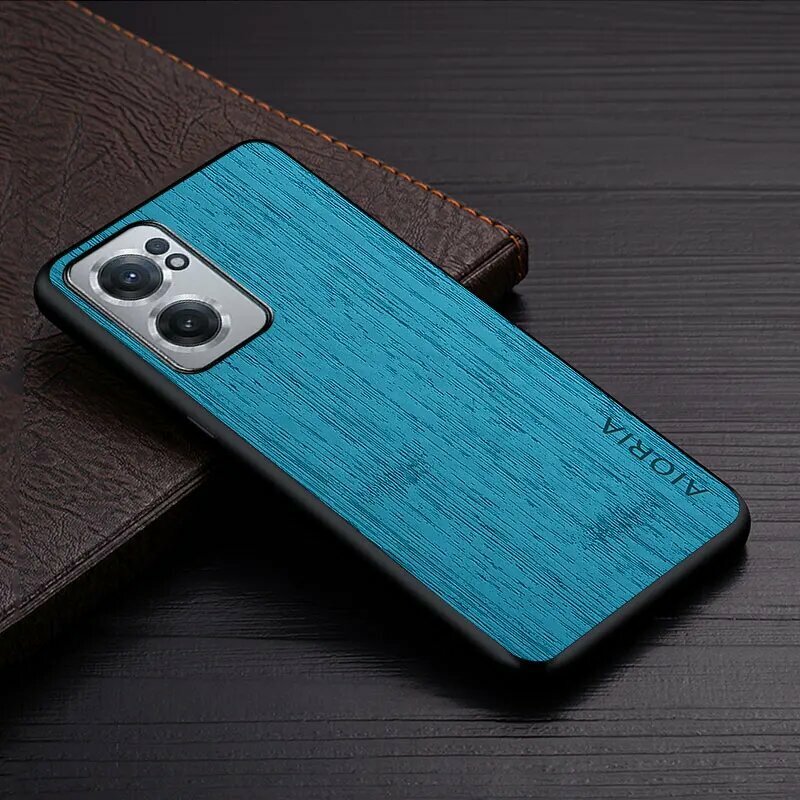 Чехол для Oneplus Nord CE 2 5G, Cyan, кожаный