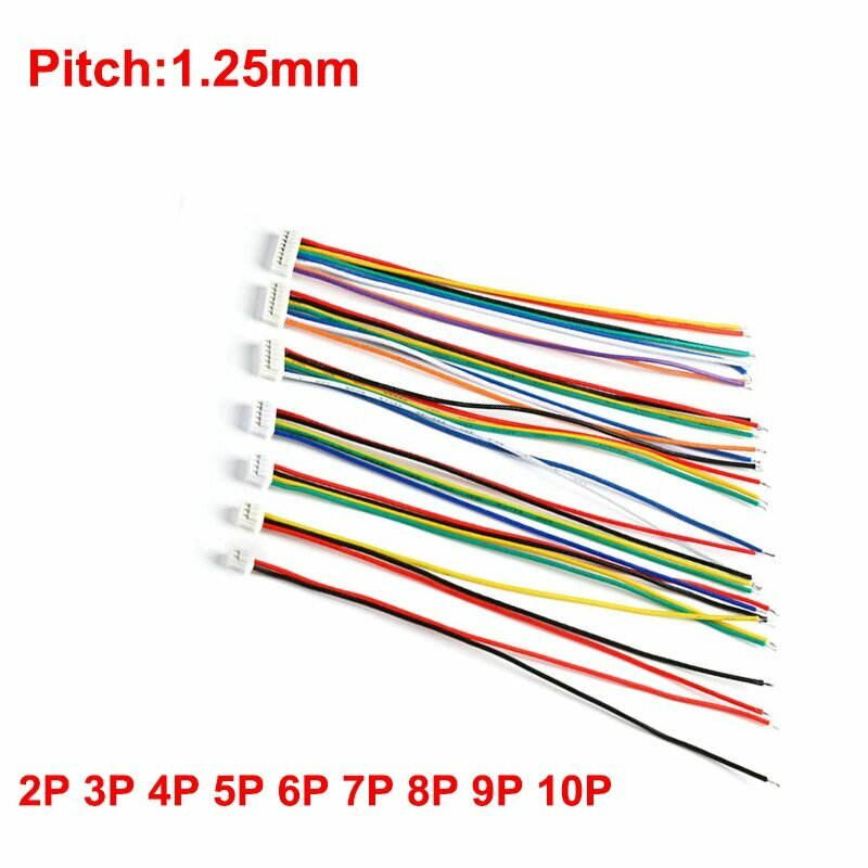 10 шт. 1,25 Штекерный соединитель для проводов 28AWG 1,25 мм Шаг 2/3/4/5/6/7/8/9/10 3П, 100mm