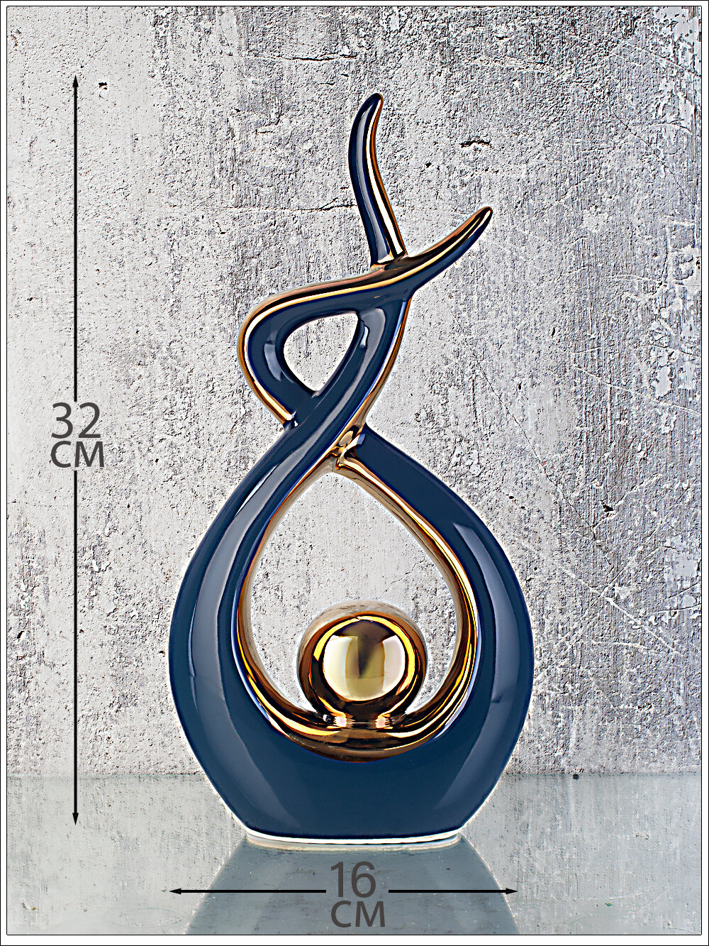 Статуэтка Винтаж синяя большая (32х16 см) Stat-64