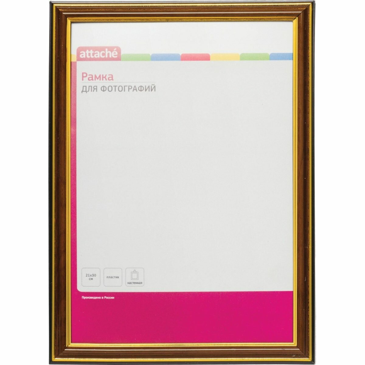 Рамка для фотографий Attache (А4, 210x300мм, пластик) орех, 25шт.