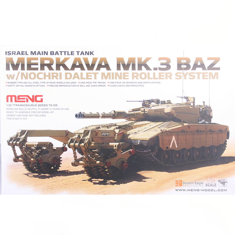 "MENG" TS-005 "танк" Merkava Mk.3 BAZ w/Nochri Dalet Mine Roller System 1/35