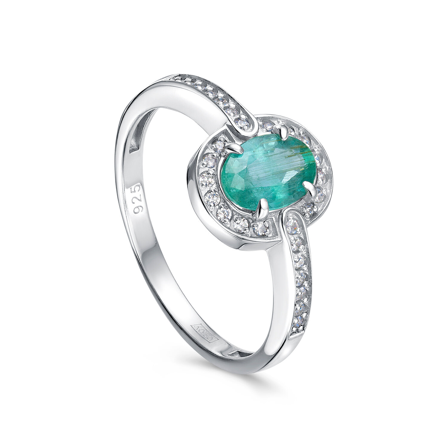 Кольцо, серебро, 925 проба, фианит