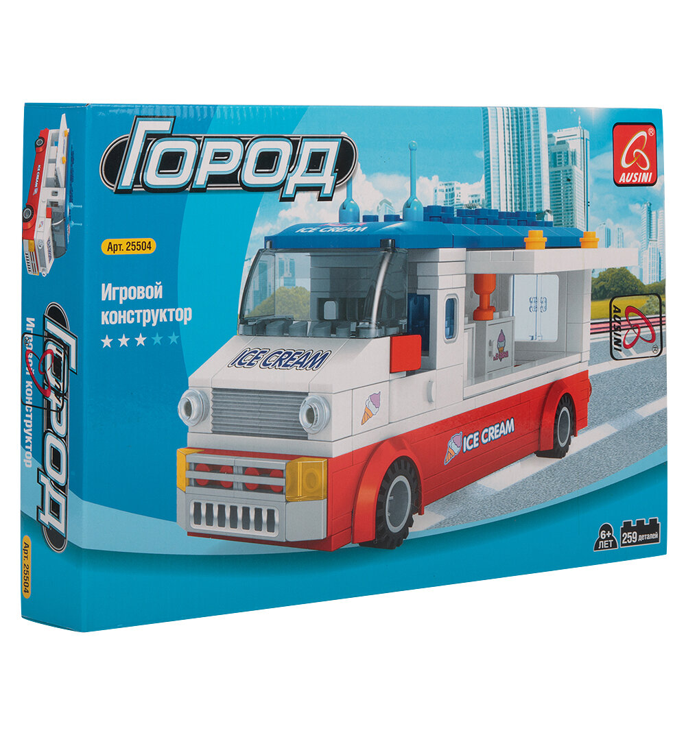 Конструктор Ausini "Город Фургон с Мороженым" 25504, 259 деталей, пластик, от 6 лет