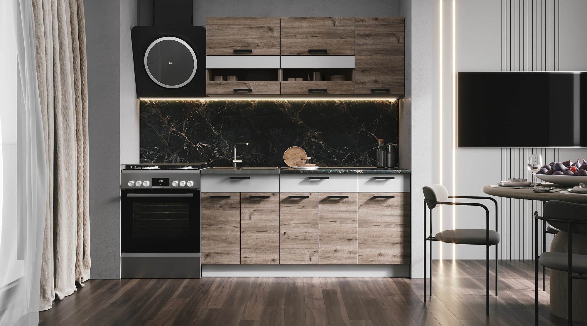 Кухонный гарнитур Эра 1,6м Дуб Горный