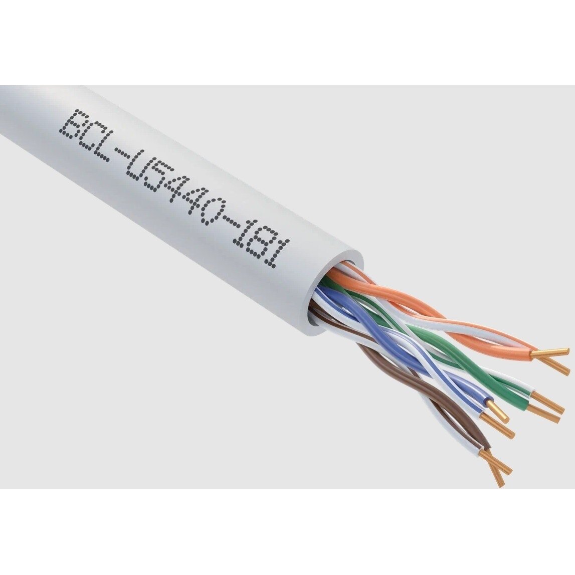 Кабель витая пара Bion BCL-U5440-181 U/UTP, кат.5e, 4x2x0,40мм AWG 26, медь, одножильный, PVC, для внутренней прокладки, 305м, серый