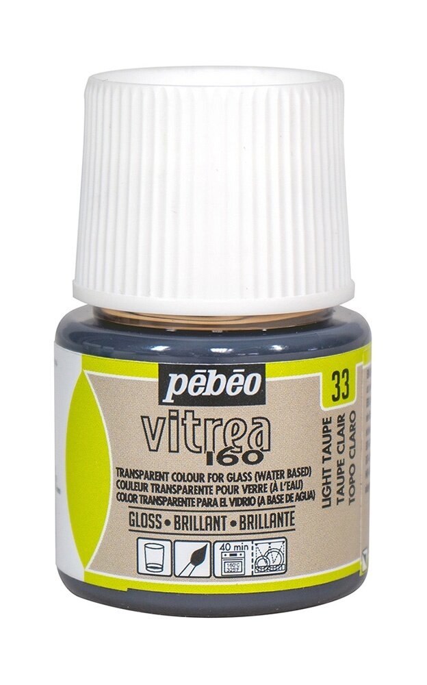Краска по стеклу Pebeo глянцевая, под обжиг, Vitrea 160, 45 мл, светло-бежевый
