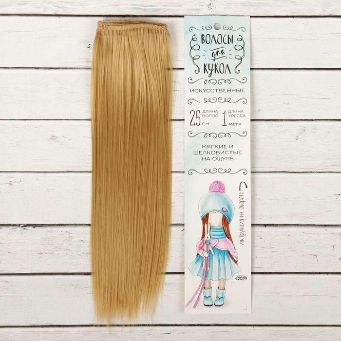 Волосы-тресс для кукол Школа талантов "Прямые", длина волос: 25 см, ширина: 100 см, цвет № 15