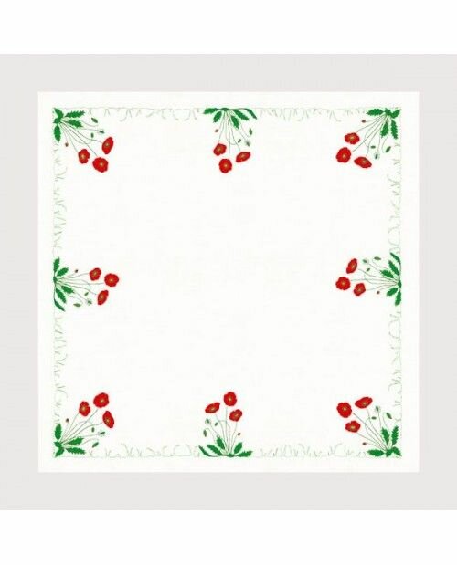 Набор для вышивания Le Bonheur Des Dames Скатерть, Coquelicot, Маки, 95х95 см (ND. BD.6113)