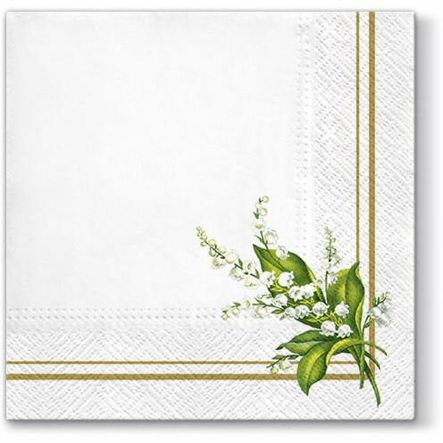 Салфетки PAW Decor Collection "Lunch", Ландыши, трехслойные, для декупажа, 20 шт
