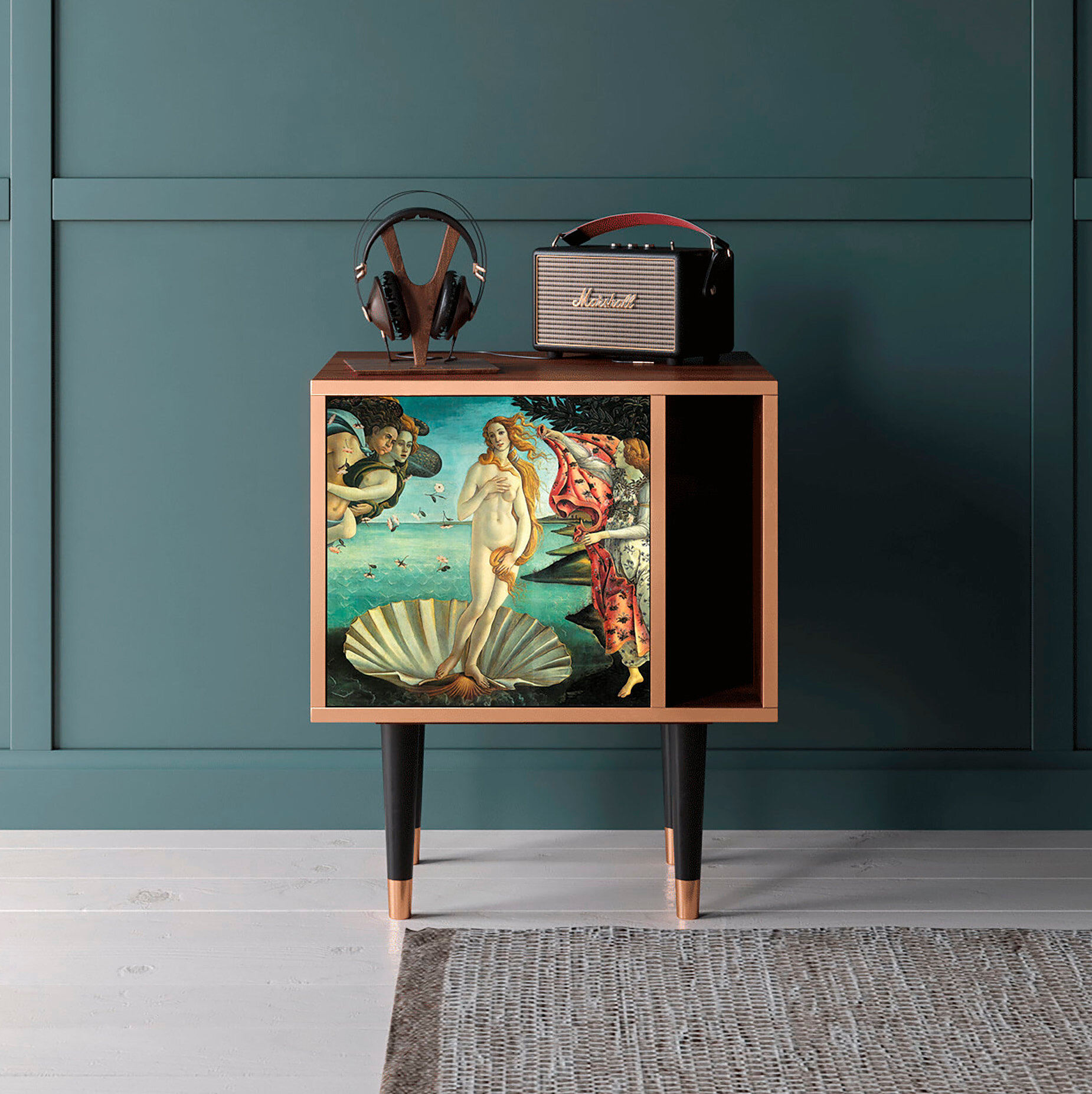 Прикроватная тумба - STORYZ - S2 The Birth of Venus by Botticelli, Размер - 58 x 69 x 48 см, Цвет - Орех