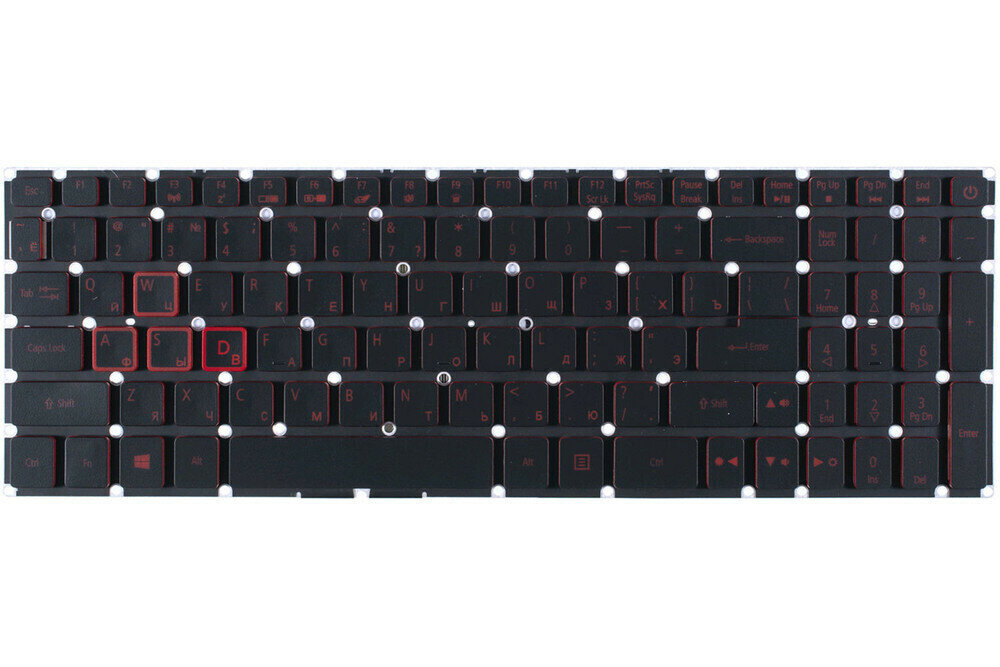 Клавиатура MyPads черная с подсветкой для ноутбука Acer Nitro 5 AN515-52, AN515-42, AN515-51, AN515-315, AN515-41 (28 PIN)