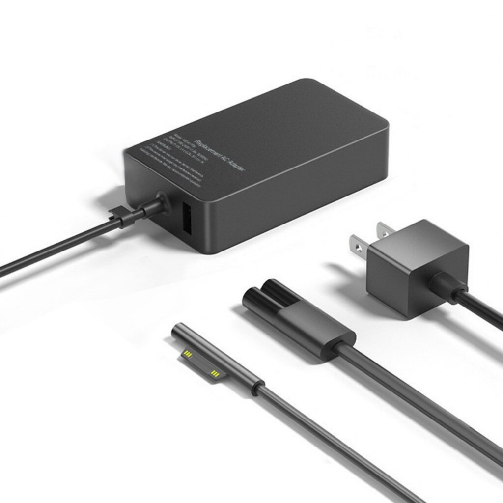 Комплект для подключения питания, Зарядное устройство для компьютеров Microsoft, американская вилка - 65W 15V 4A, комплект