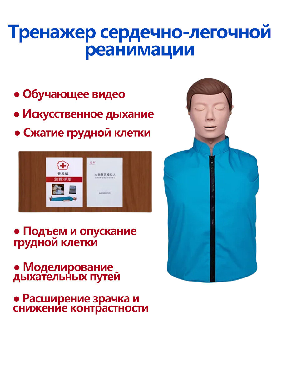 Модель для обучения сердечно-легочной реанимации, модель для обучения первой помощи (без сумки Oxford) Русская инструкция