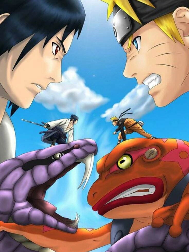 Алмазная мозаика на подрамнике "Наруто Шиппуден" круглые бриллианты 40х50см