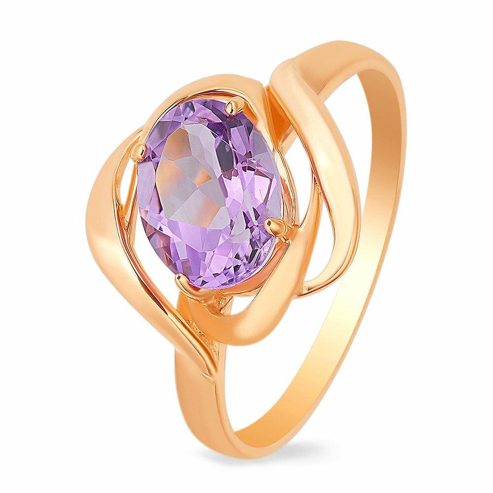 Кольцо, красное золото, 585 проба, аметист