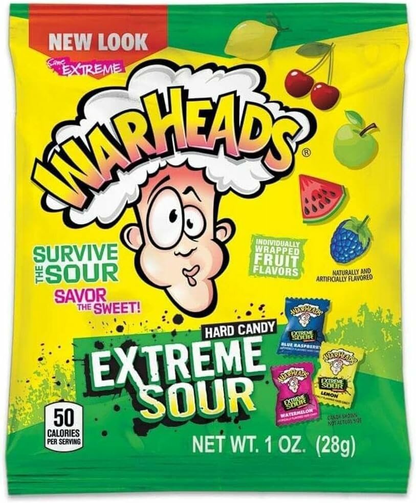 Warheads Extreme Sour Hard Candy 28г (США)