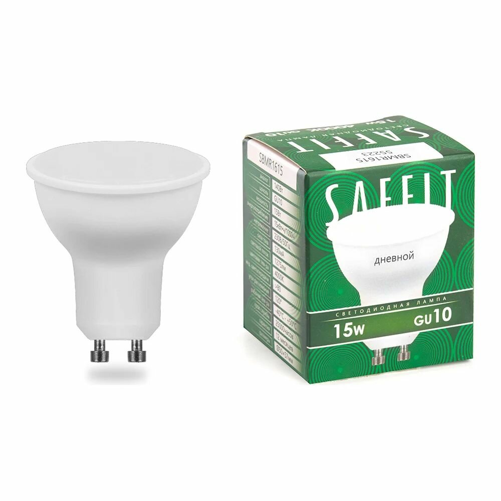 Светодиодная лампа SAFFIT SBMR1615 MR16 GU10 15W 6400K 55223