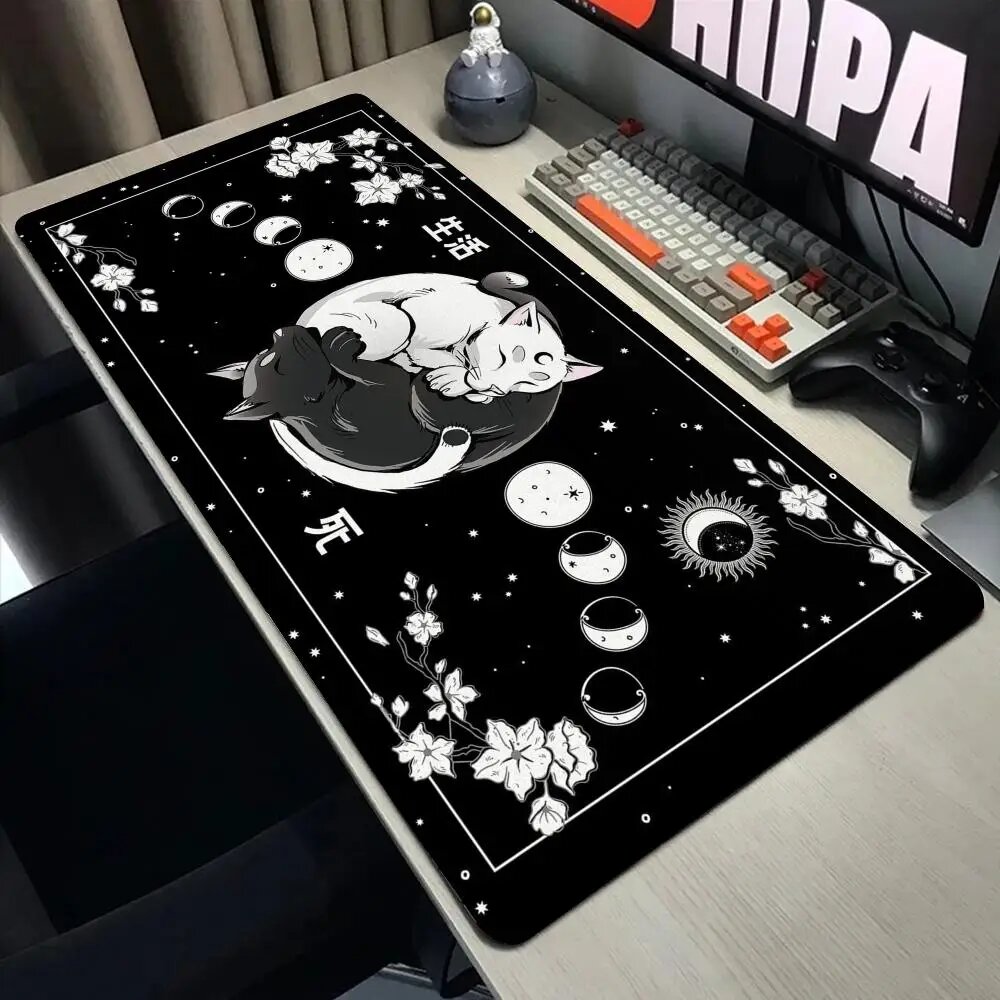 Коврик для мыши Mairuige 600x300 мм, черный, с котом