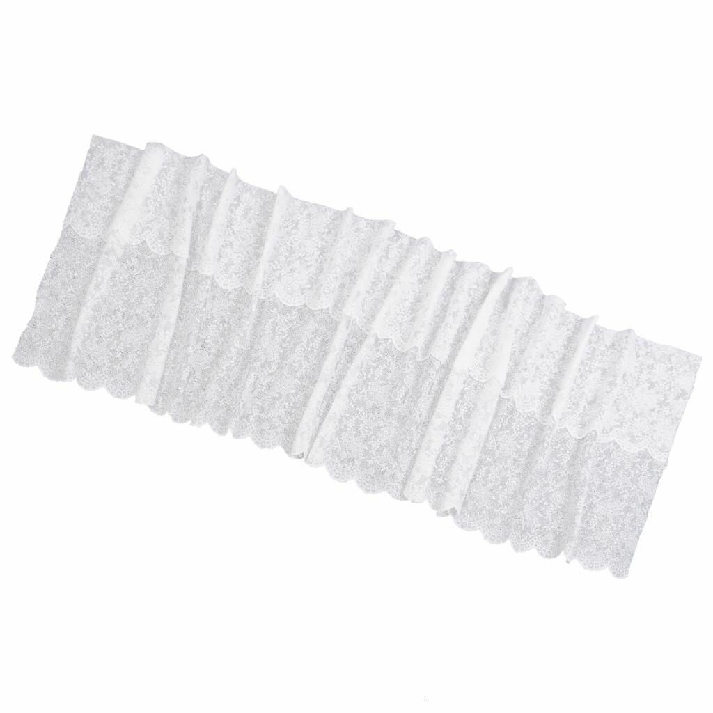 1 короткая занавеска из французского кружева с цветочным рисунком-200х45 см