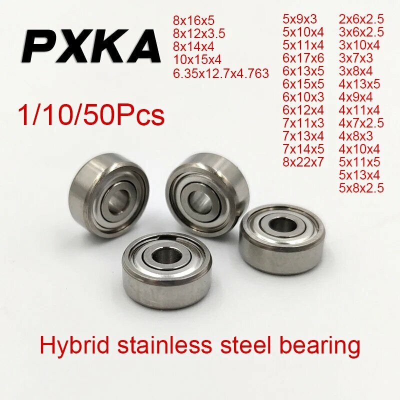 Гибридные керамические подшипники PXKA 1/10/50 шт. 1Pcs, 4x7x2.5