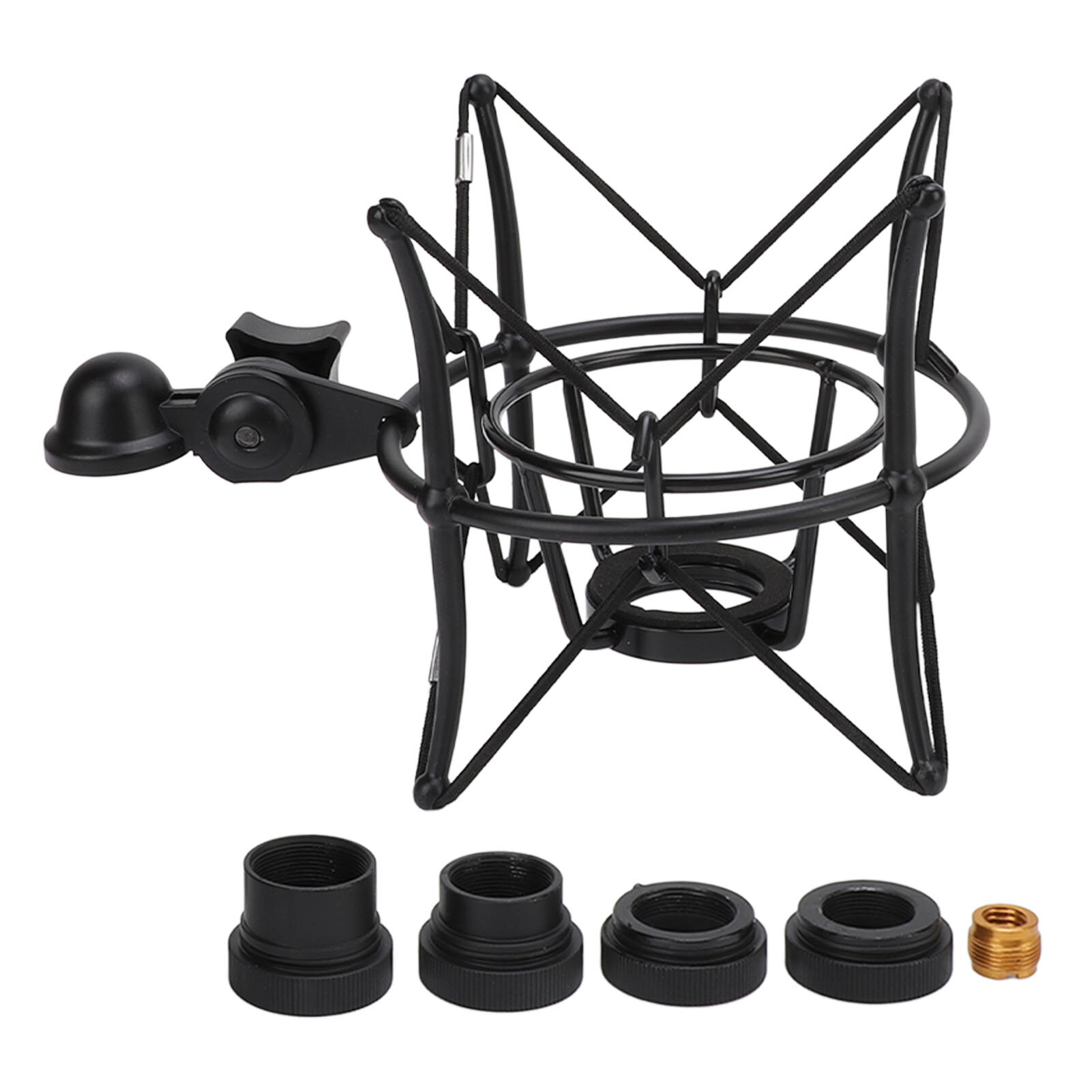 Microphone Shock Mount Zinc Alloy Anti Vibration Studio Mic Shockmount Stand Secure Support for Recording Station Black