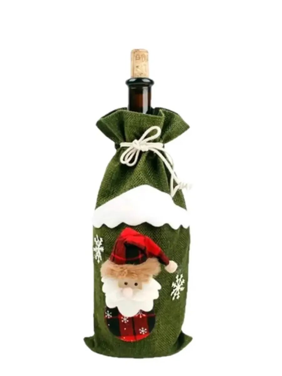 Праздничный декоративный чехол для бутылки
