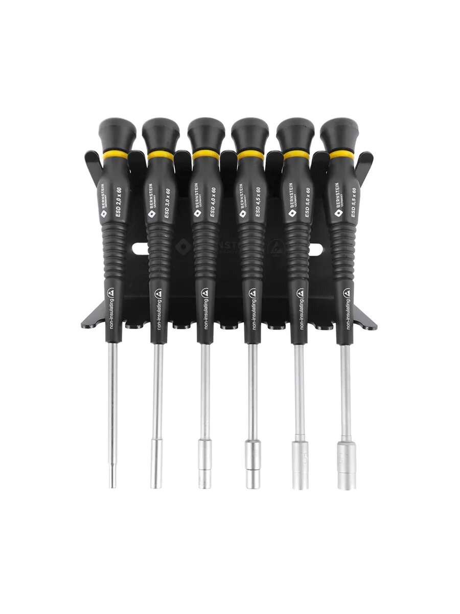 Набор радиомонтажных торцевых ключей Bernstein 6-610, в стойке, 6 пр.