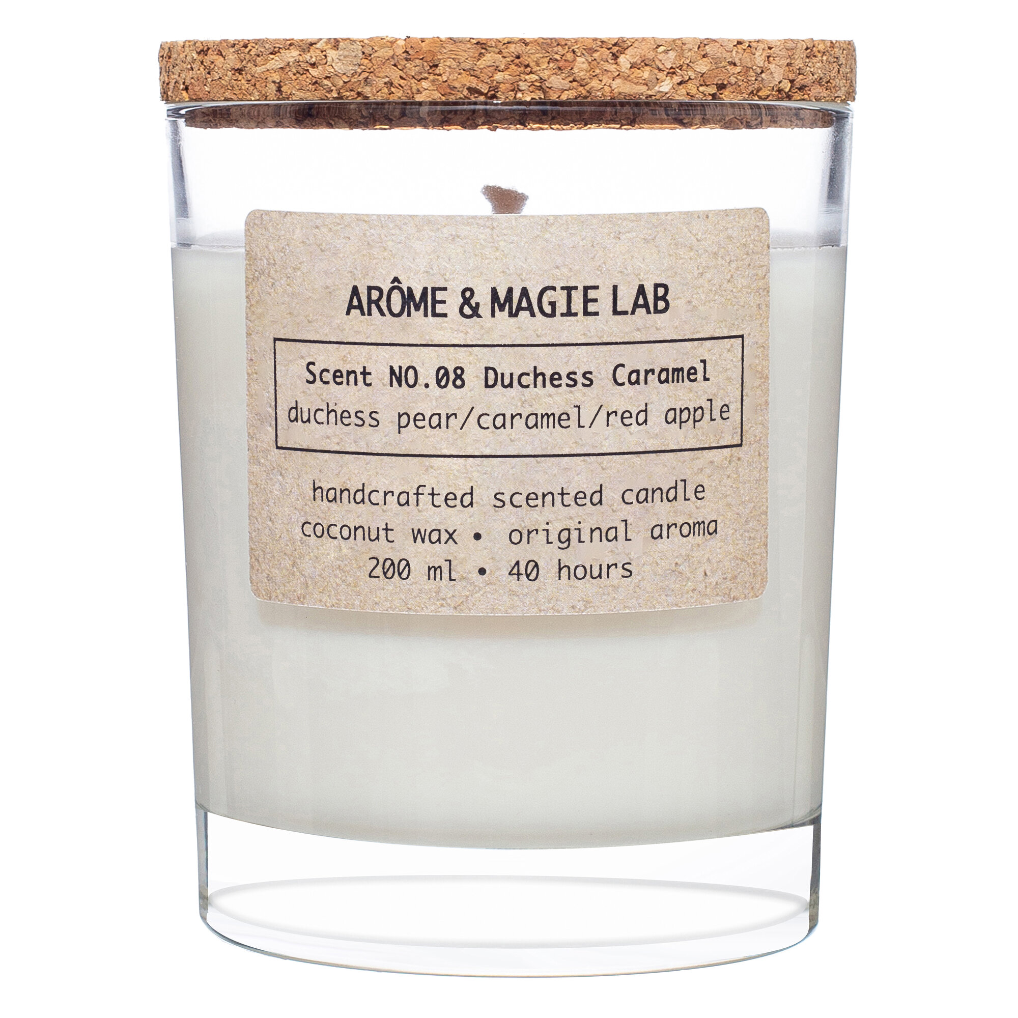 Свеча ароматическая NO.08 Duchess Caramel (Дюшес Карамель)/ 200 мл / кокосовый воск