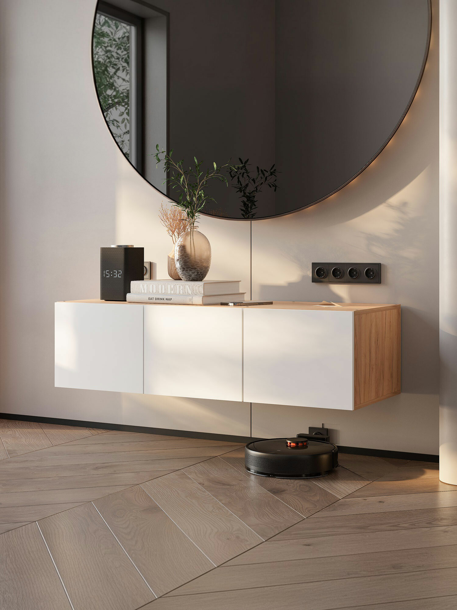 Навесной шкаф Браво, 131х50.4х35, Дуб Крафт / Белый