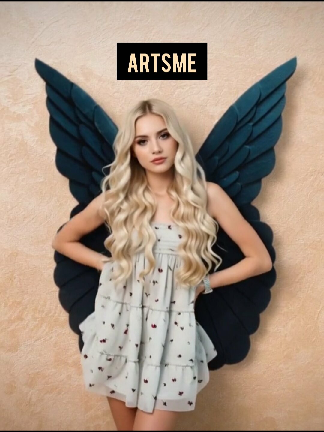 Декоративное панно ARTSME "Ангел Wings", полиуретан, черное, 1 м