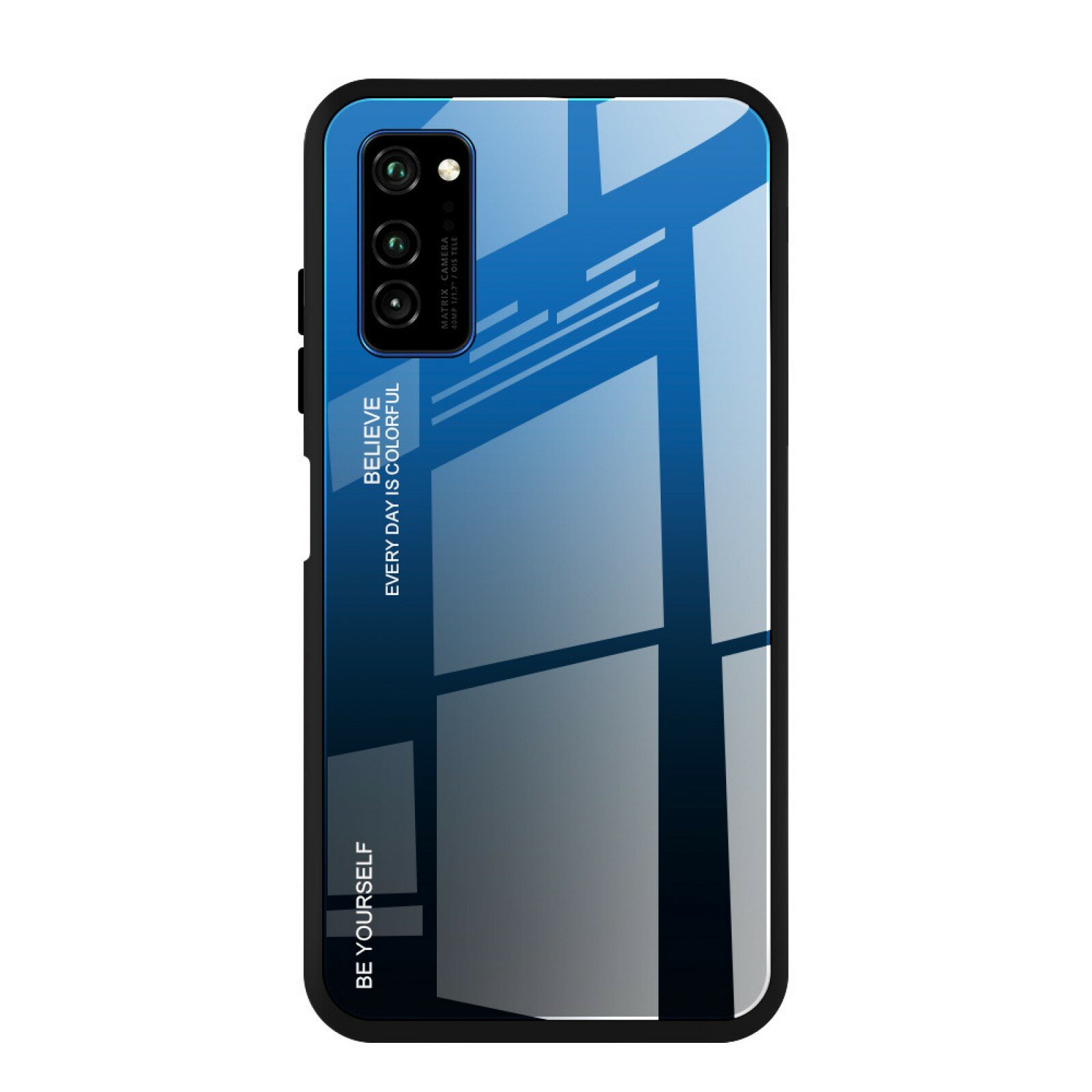 Чехол-бампер MyPads для Huawei P40 стеклянный с эффектом градиент сверкающий синий