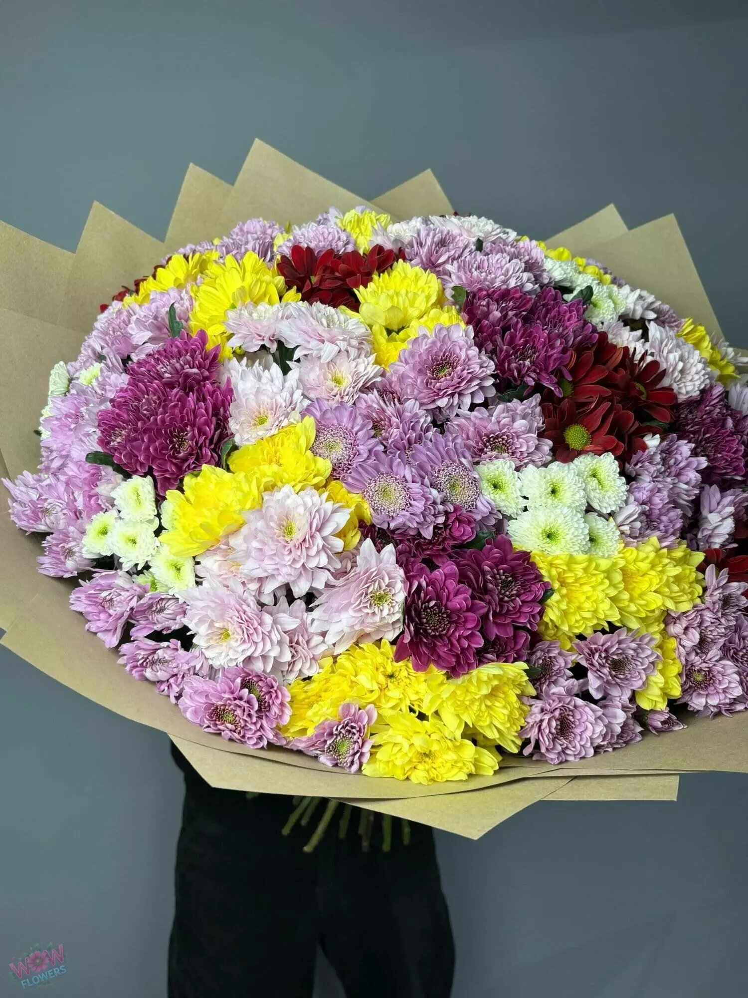 Фейерверк Радости: гигантский букет из 51 кустовой хризантемы – купить с доставкой