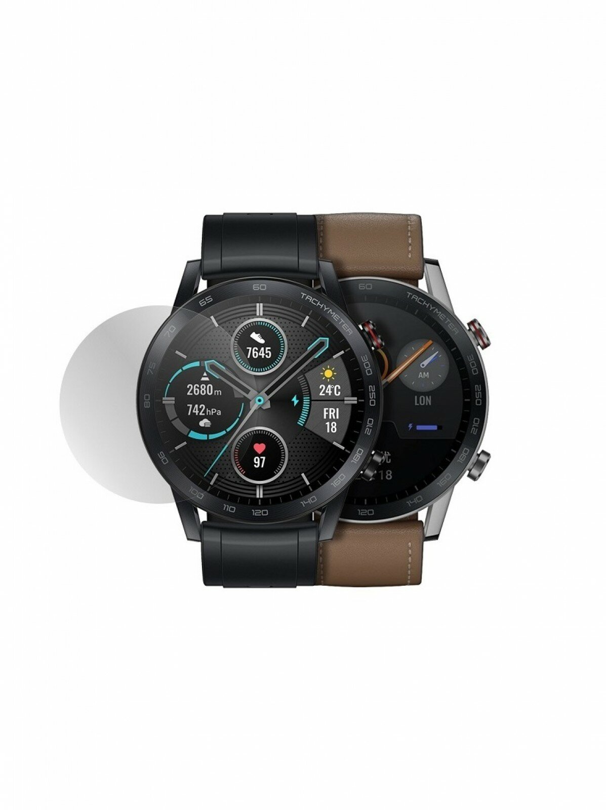 Защитное противоударное стекло MyPads для Honor MagicWatch 2 46mm с олеофобным покрытием