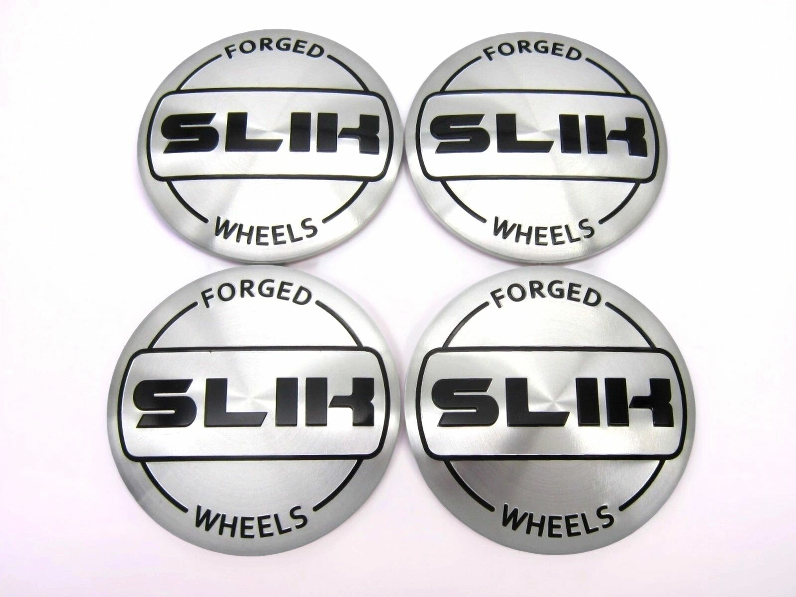 Наклейки на колесные диски SLIK silver 56 мм алюминий сфера