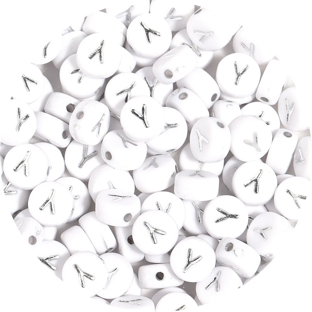 7x4 мм белые, серебряные цветные акриловые бусины с буквами, круглые плоские бусины с алфавитом, свободные бусины для изготовления ювелирных изделий, браслет ручной работы, ожерелье