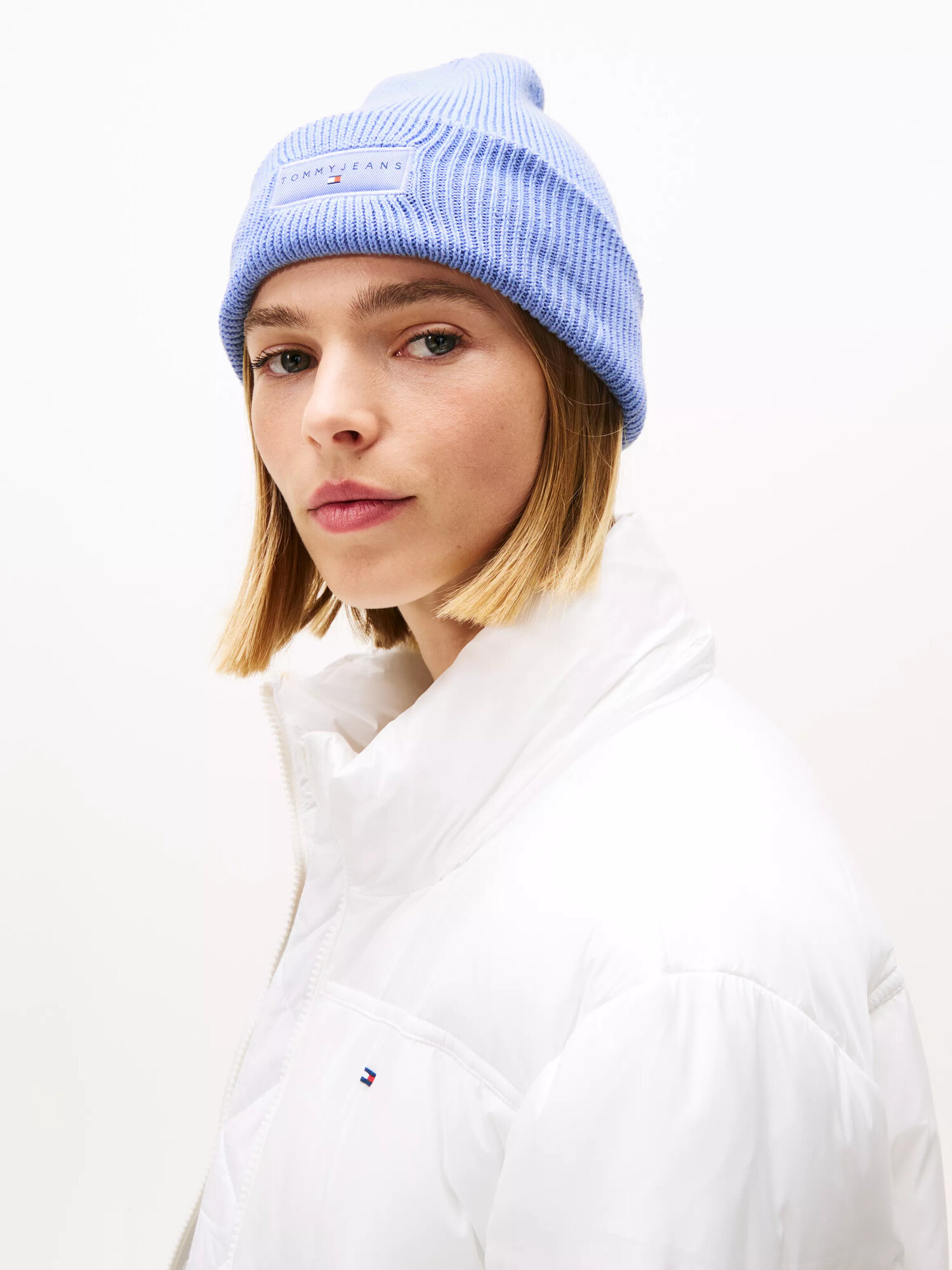 Шапка-бини TOMMY HILFIGER для женщин, размер OS, голубой — фото 1