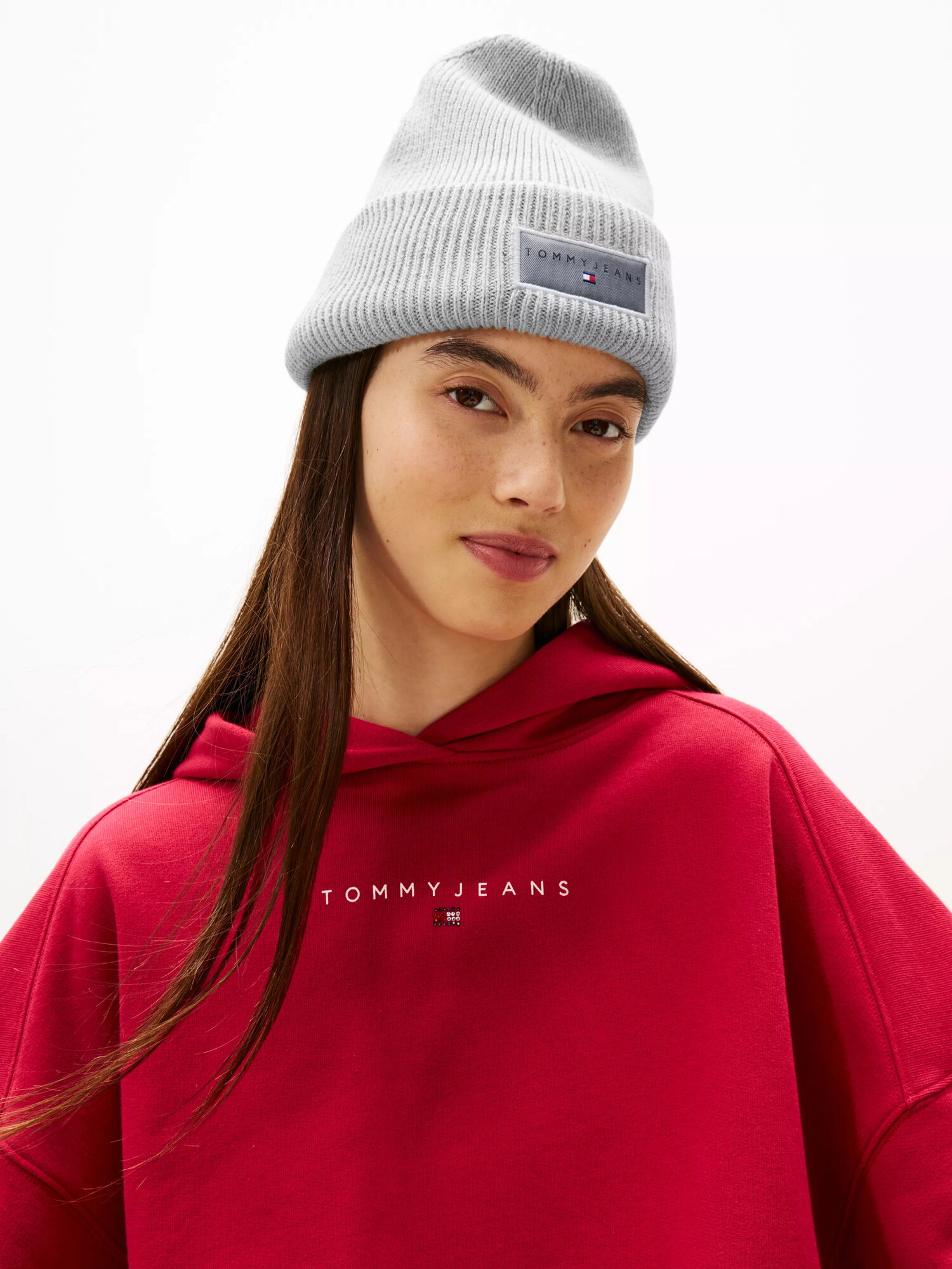 Шапка-бини TOMMY HILFIGER для женщин, размер OS, серый — фото 1