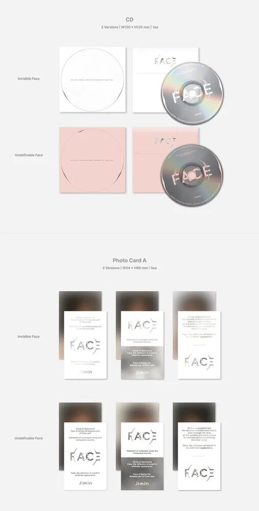 Альбом Jimin (BTS) FACE, CD, лицензия, фотобук 76 стр, фотокарточки, открытки — фото 1