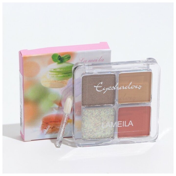 Палетка теней для век, 4 цвета, 7334886