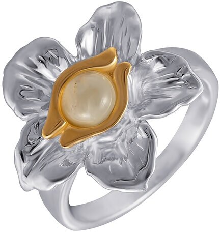 Кольцо, серебро, 925 проба, халцедон