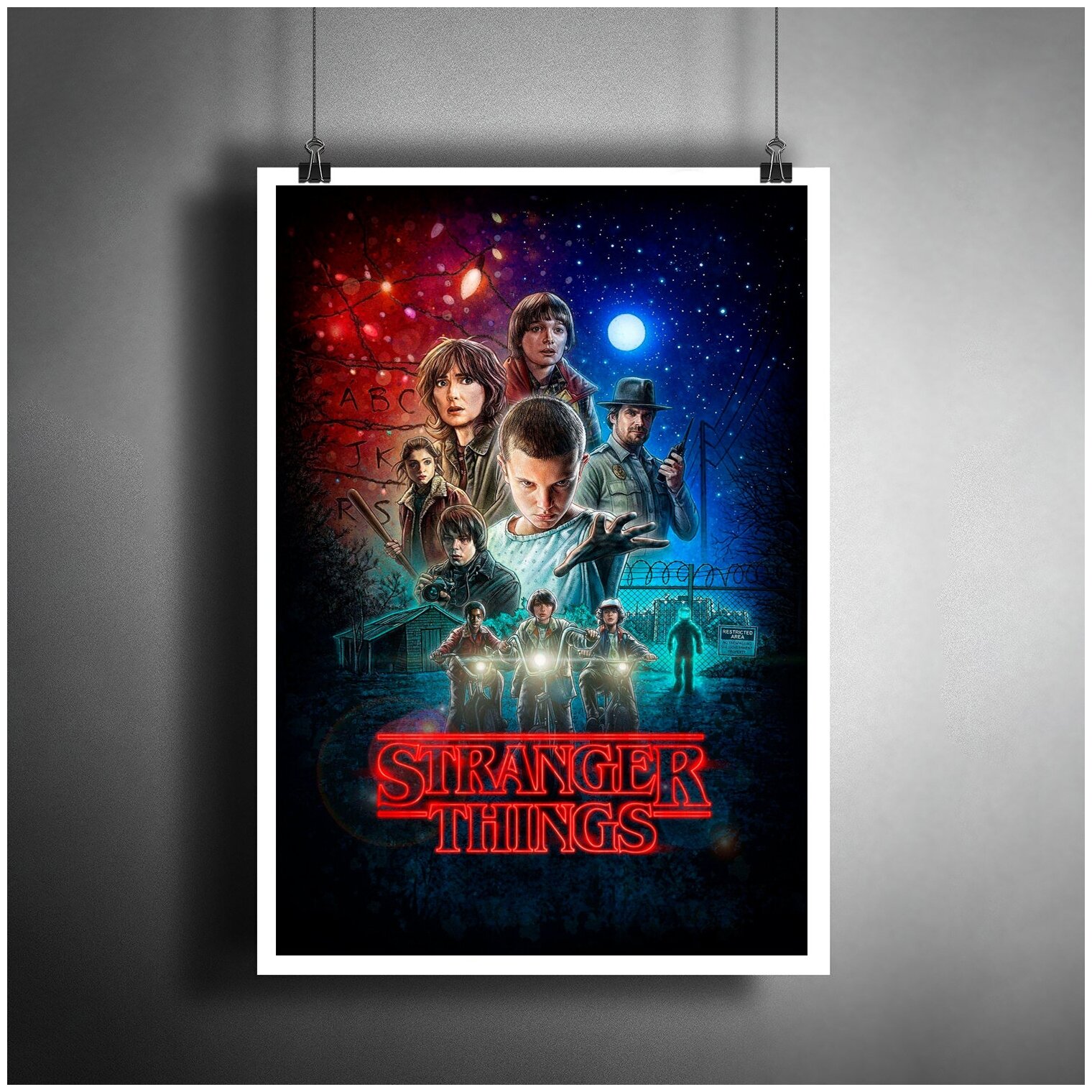 Постер плакат для интерьера "Сериал: Очень странные дела. Stranger things"/ Декор дома, офиса, комнаты A3 (297 x 420 мм)