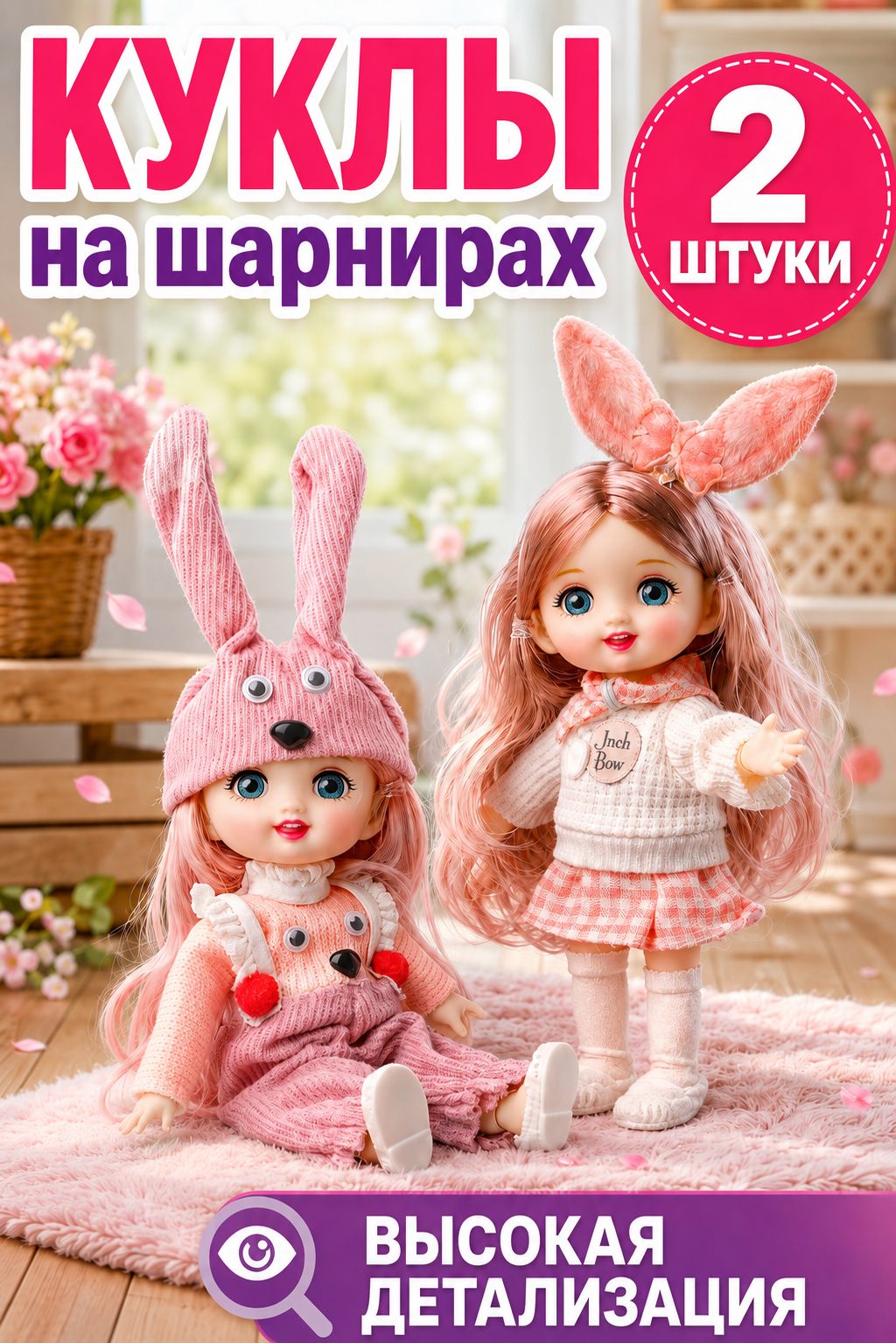 Кукла для девочки шарнирная набор игрушек 16 см,2 шт, куклы