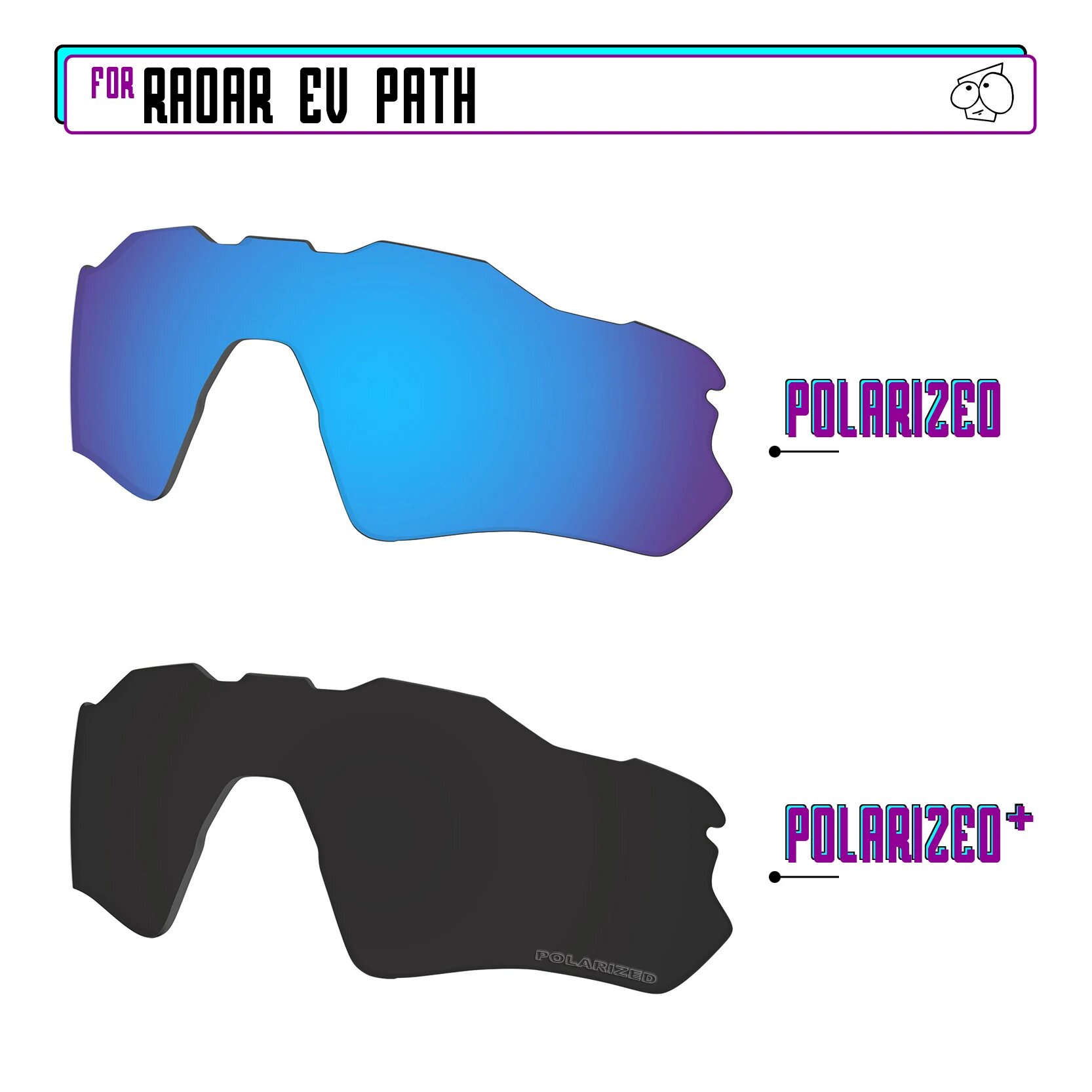 EZReplace Поляризованные линзы для Oakley Radar EV Path Black P Plus-Blue P