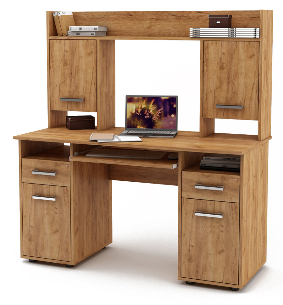 Стол письменный, стол компьютерный Остин (Ливерпуль) 13К дуб золотистый