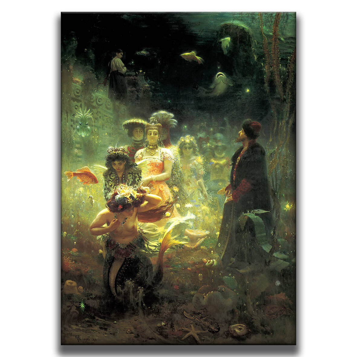 Картина для интерьера на холсте Ильи Репина «Садко» 30х40, холст натянут на подрамник