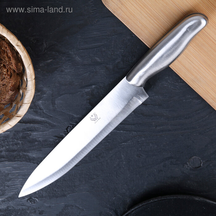 Нож кухонный Металлик, лезвие 22.5 см, серебристый