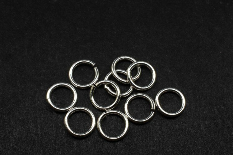 Кольца соединительные 7х1мм, разъёмные, цвет серебро, 13-087, 10шт