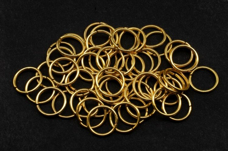 Кольца соединительные 10х1,0мм, разъёмные, цвет золото, железо, 13-055, 10г (около 50шт)
